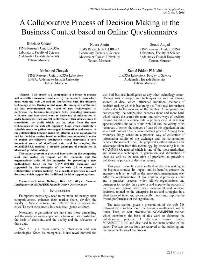 Collaborative Decision Making with SCAMMPERR | PDF | Web 2.0 | Websites