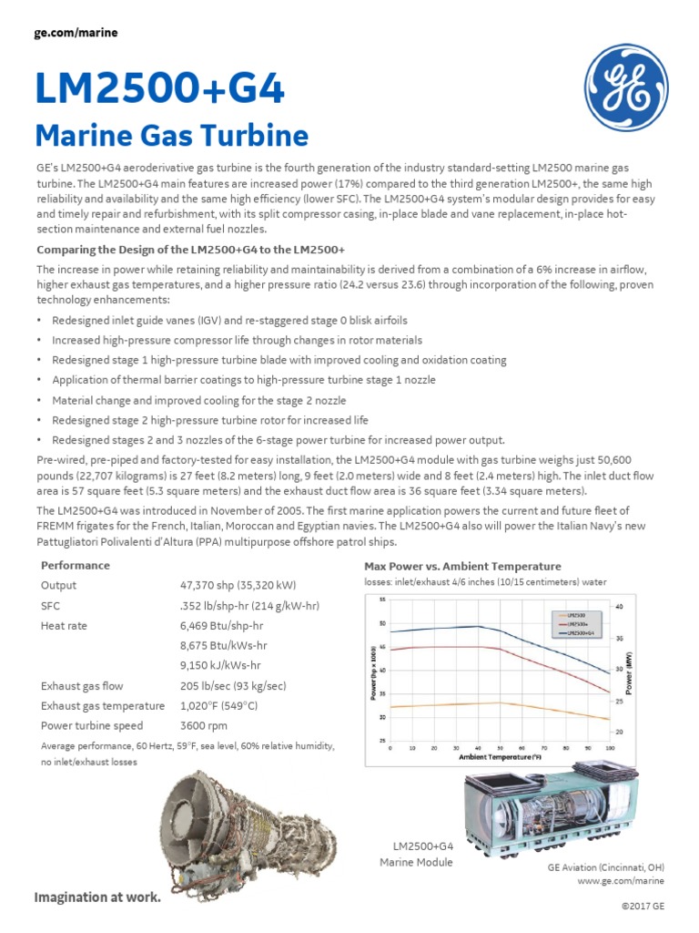 Datasheet Lm2500plusg4 | PDF | Turbine | Gas Turbine