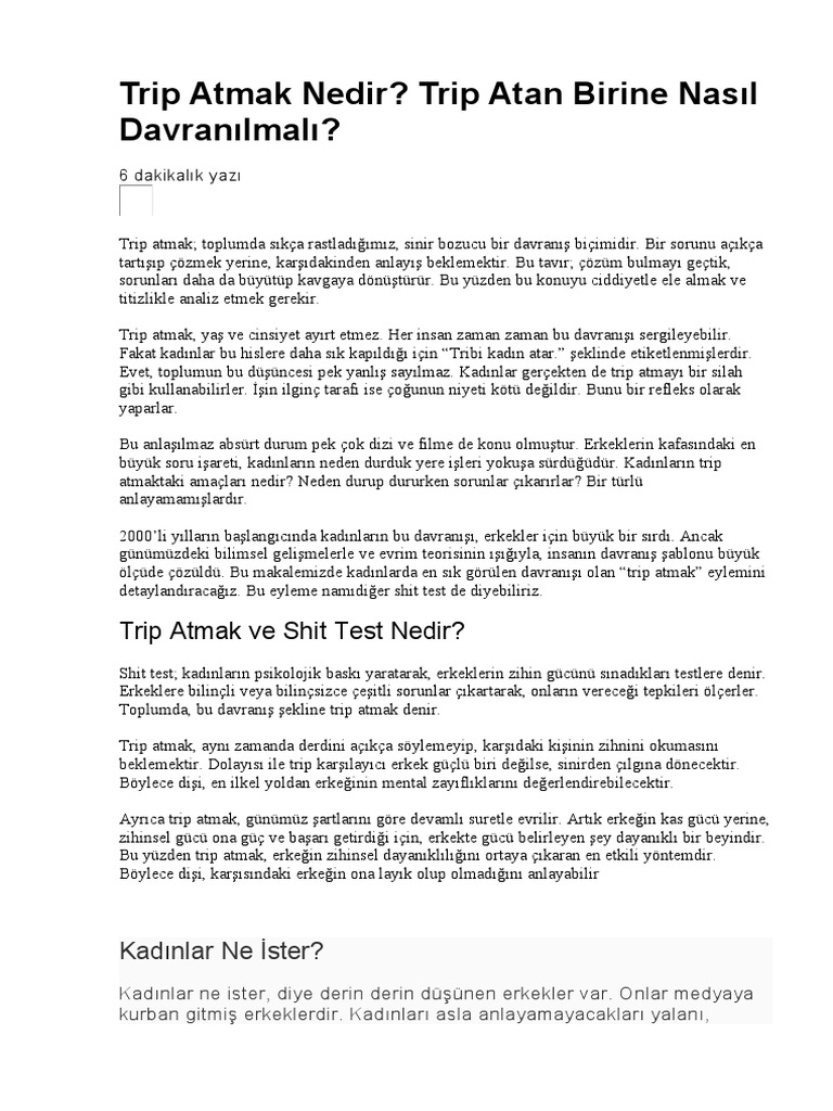 Trip Atmak Nedir | PDF