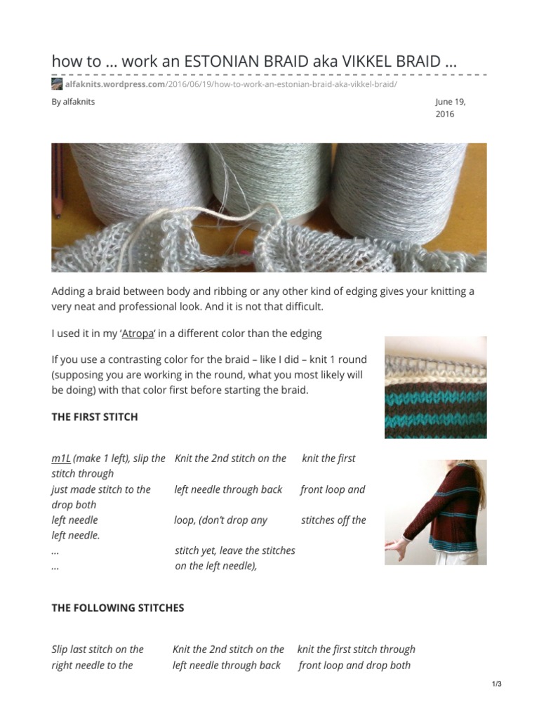 How To Work An ESTONIAN BRAID Aka VIKKEL BRAID | PDF