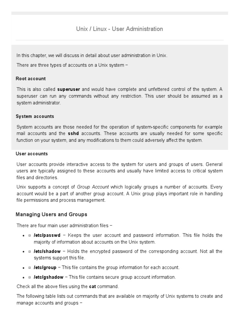 Linux - User Administration | PDF | Superuser | Computer File