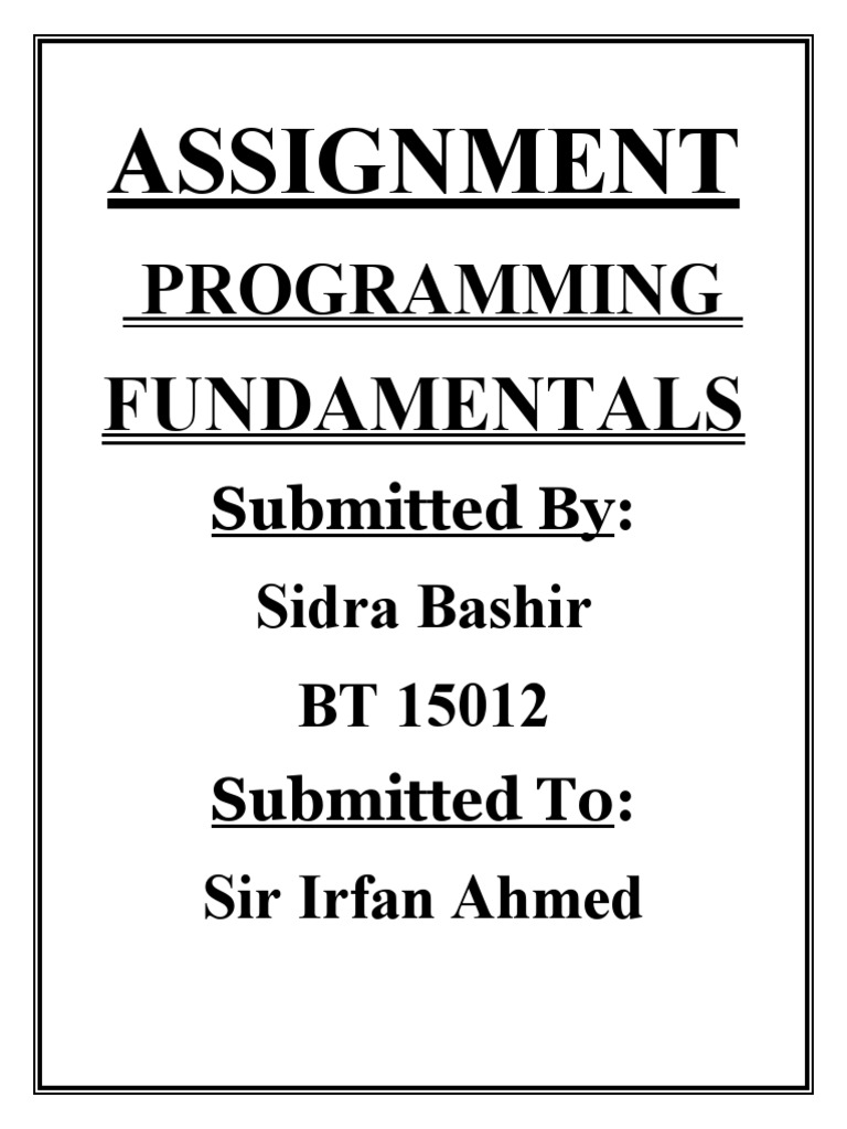 Assignment Programming Pdf Computer Programming Software Engineering