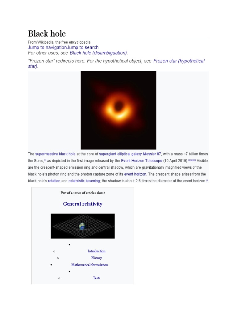 Black Hole | PDF | Black Hole | General Relativity