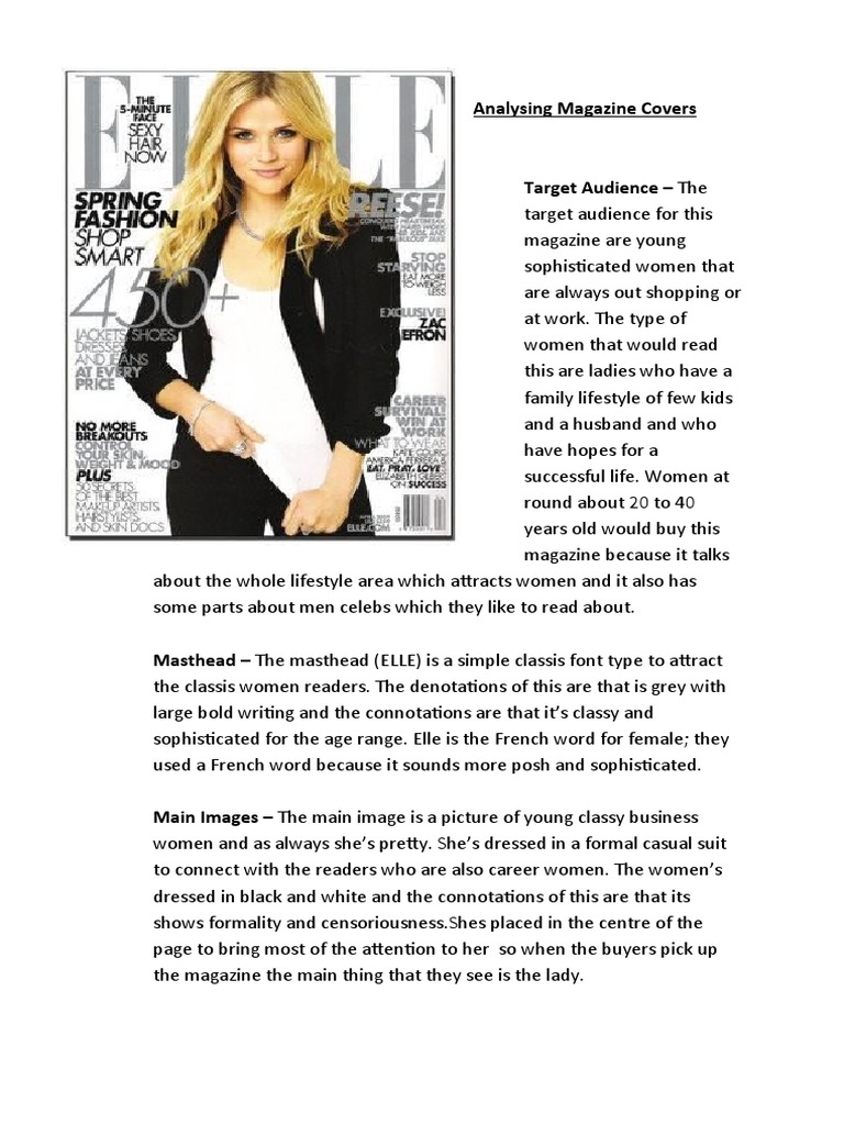 Magazine Cover Analysis for Target Audiences | PDF | Magazines