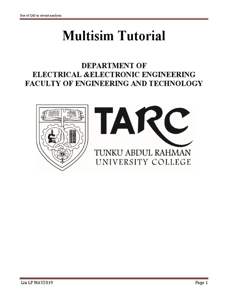 Multisim Tutorial And Assignment May2019 Amended Pdf Electronic Circuits Electrical Network