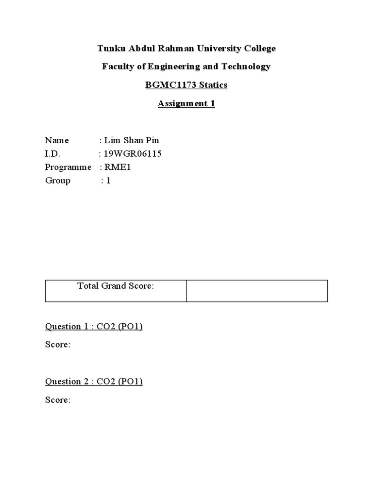 Tunku Abdul Rahman University College Faculty of Engineering and ...