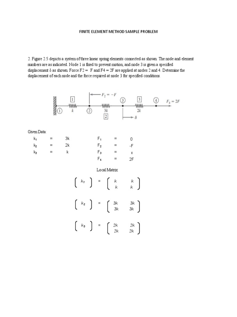 Finite Element Problem 2 | PDF | Finite Element Method | Numerical Analysis