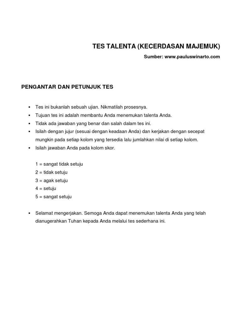 Tes Talenta | PDF