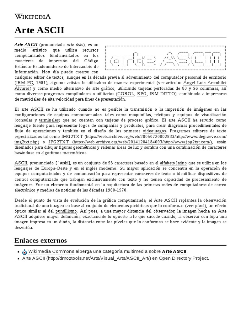 Arte ASCII | PDF | Informática | Tecnología de medios