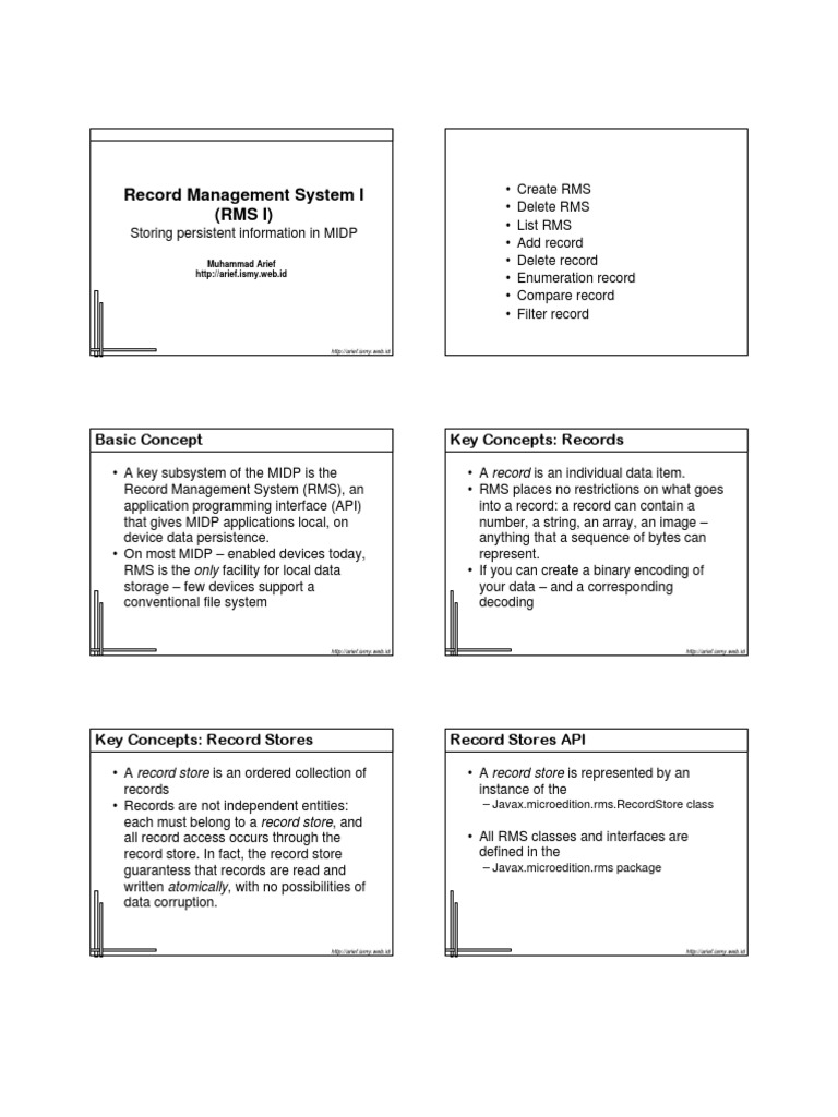 Record Management System I (Rms I) : Basic Concept Key Concepts ...