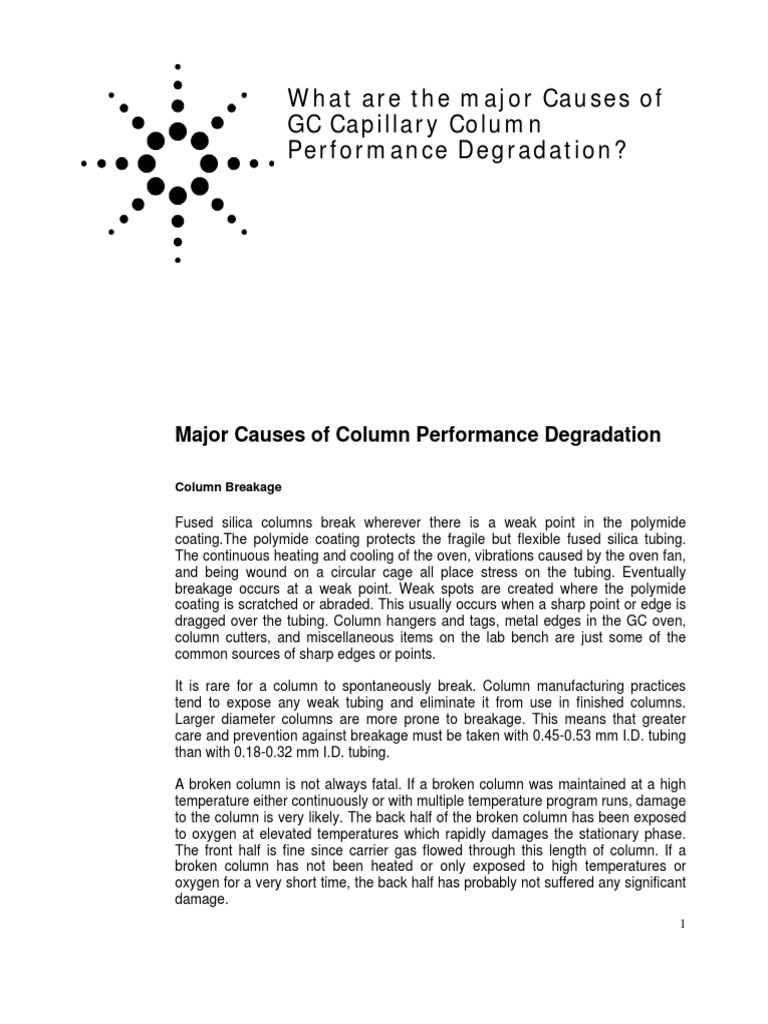 What Are The Major Causes of GC Capillary Column Performance ...