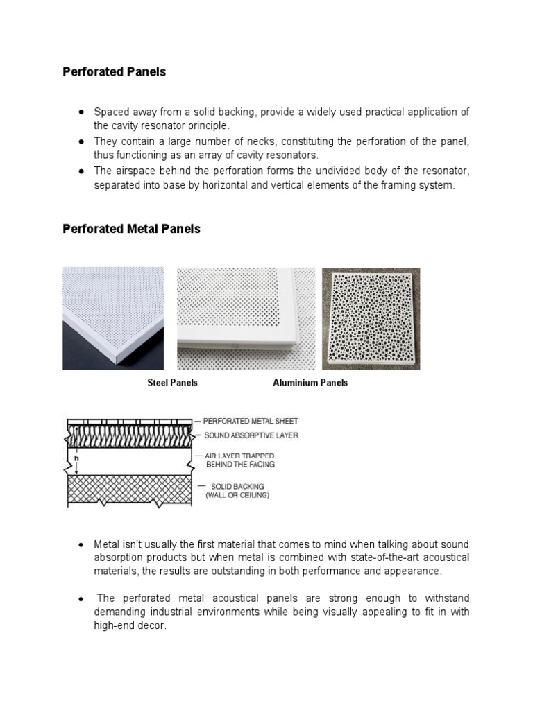 Perforated Acoustic Panels Overview | PDF | Home & Garden