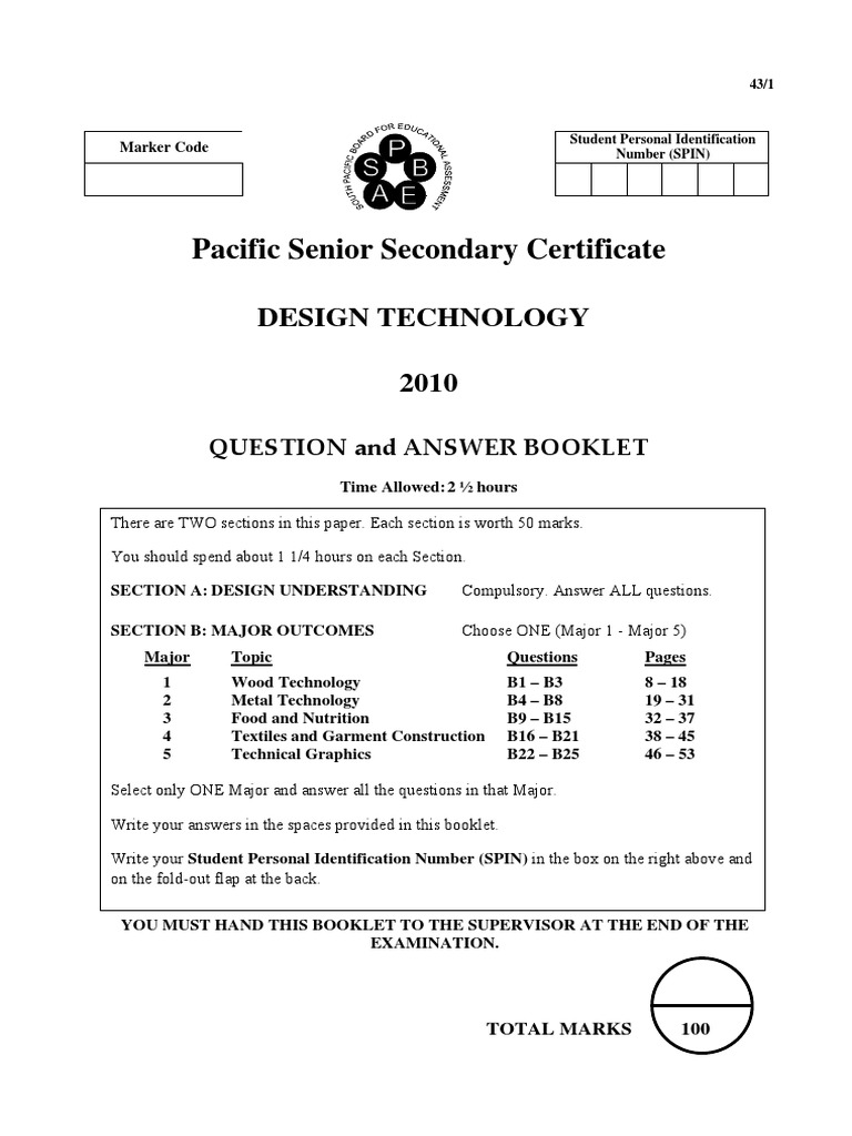 PSSC Design Tech QP | PDF | Lumber | Design