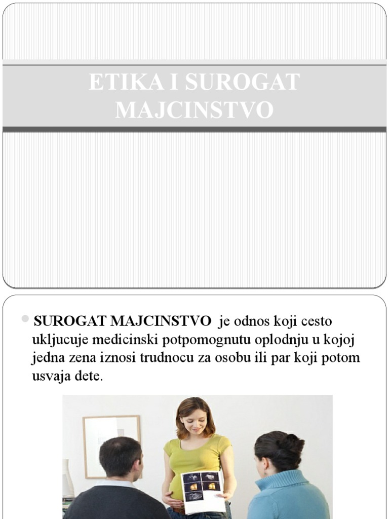 Etika I Surogat Majcinstvo Prezentacija | PDF