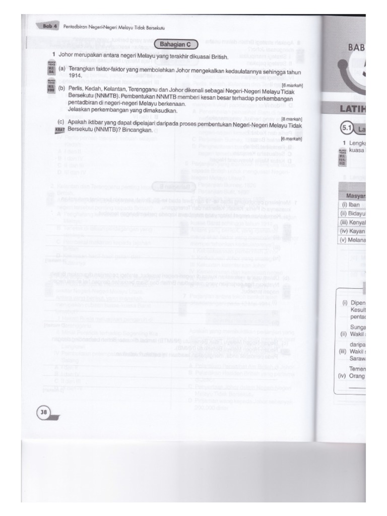 Nota Konsep Sejarah Tingkatan 3 PDF - pengekalan kedudukan sultan di nnmtb