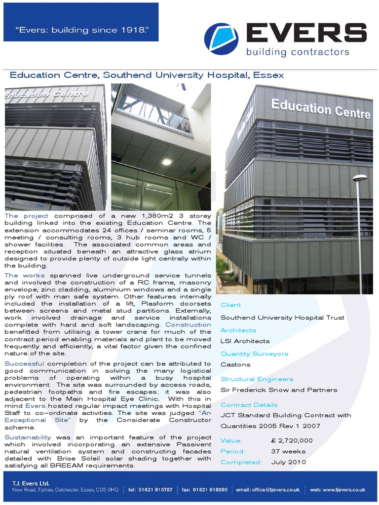 Southend Hospital Education Centre Project | PDF