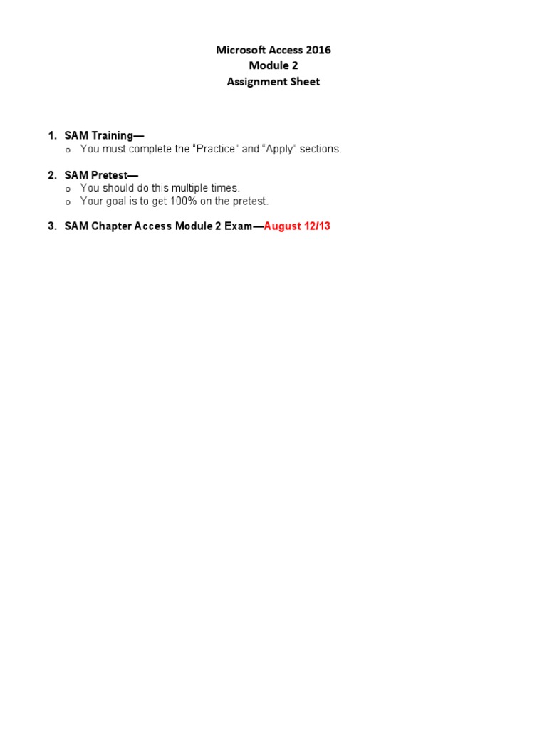Module 2 Assignment Sheet | PDF