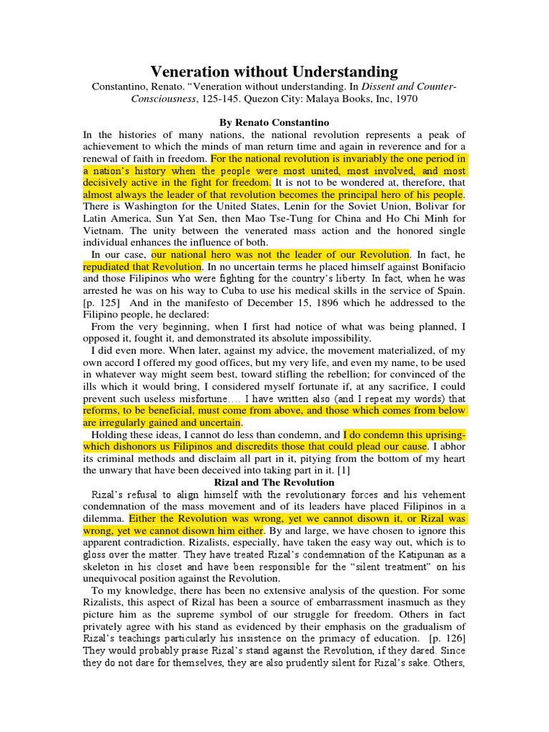 Constantino - Veneration Without Understanding | PDF | Philippines | Spain