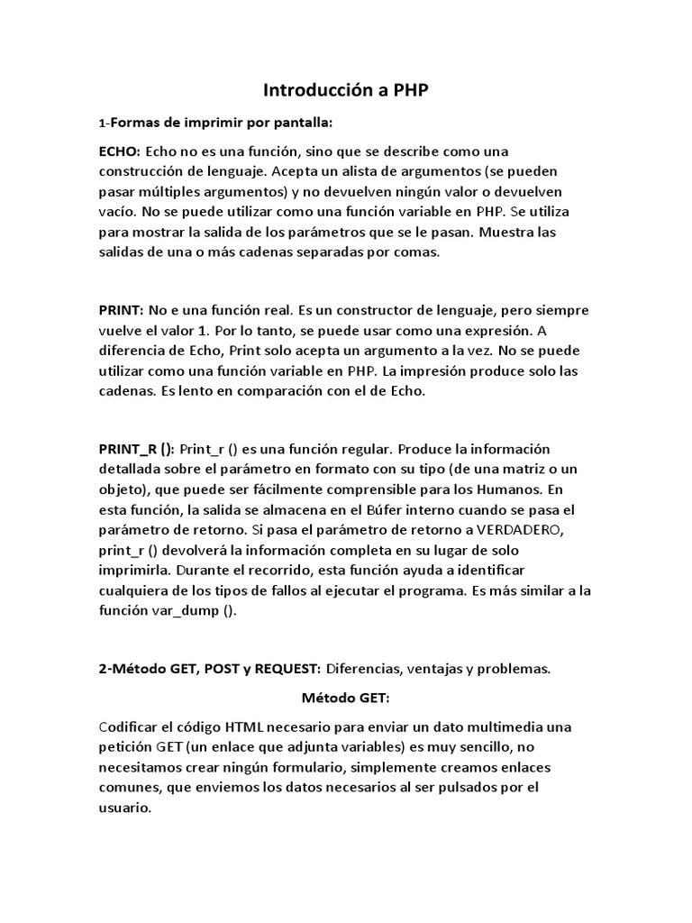Introducción Lenguaje de PHP en PDF | PDF | Php | Servidor web