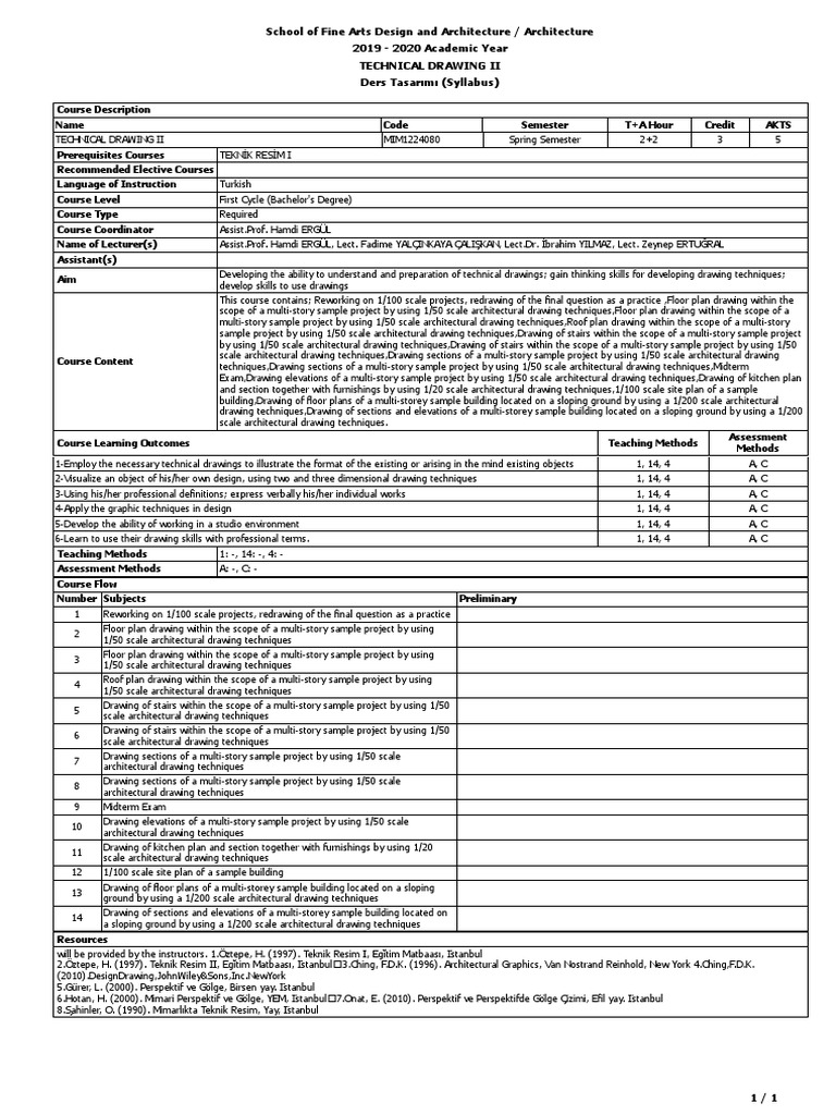 School of Fine Arts Design and Architecture / Architecture 2019 - 2020 ...