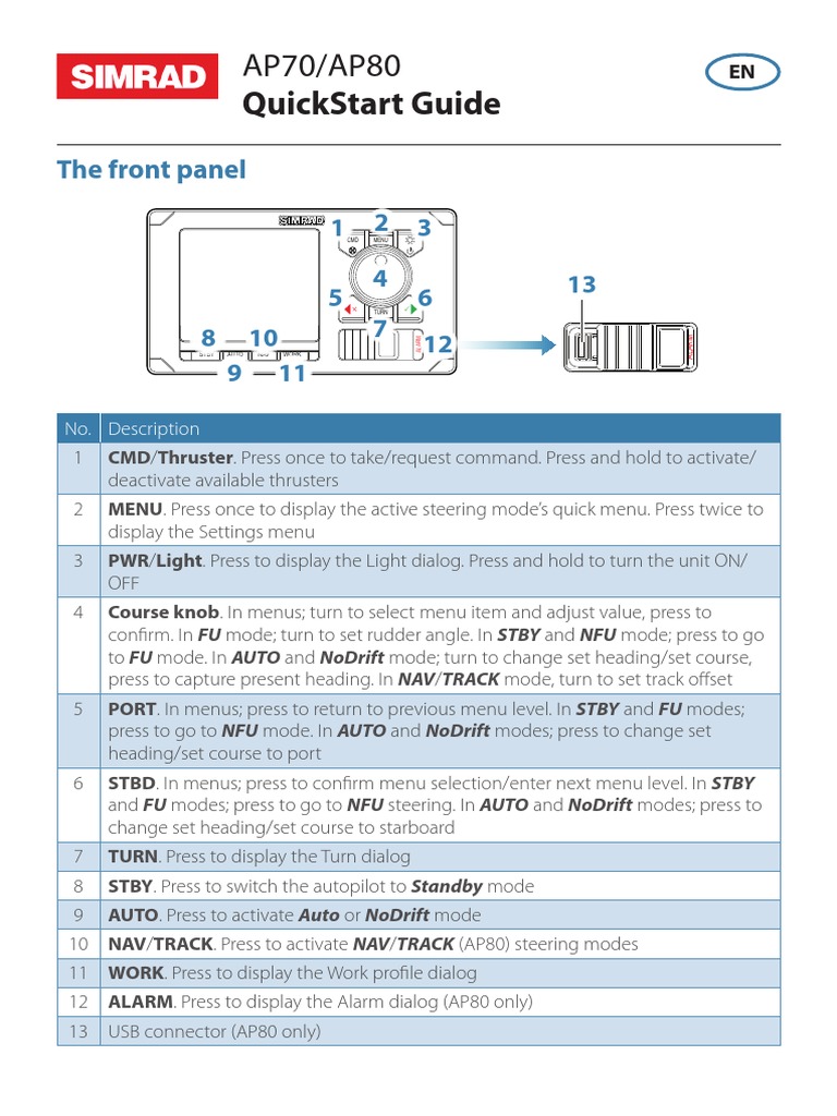Quickstart Guide: Ap70/Ap80 | PDF | Menu (Computing) | Menu