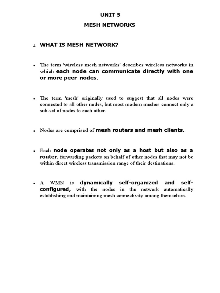 Unit 5 Mesh Networks Upto 802 | PDF | Computer Network | Wi Fi