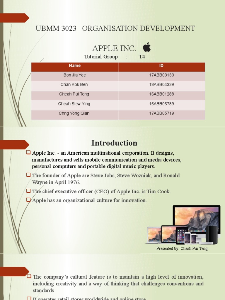 Organizational Development at Apple Inc.: Analyzing Problems ...
