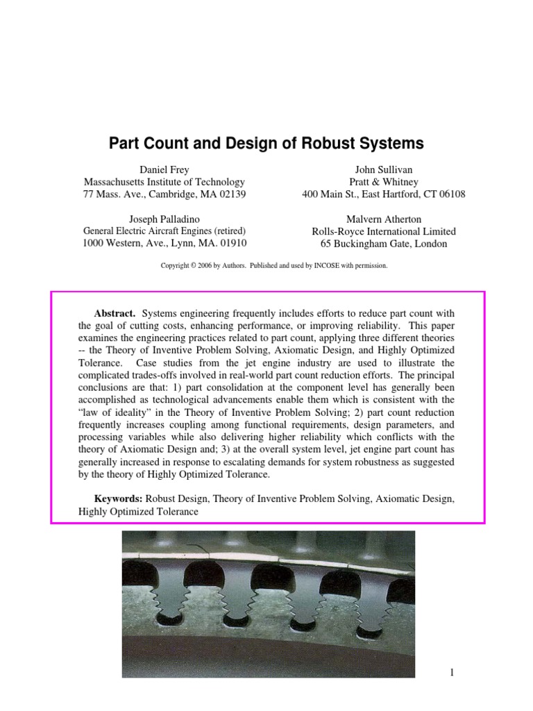Partcount Reduction-Machine Relaibility-1 | PDF | Turbine | Nature