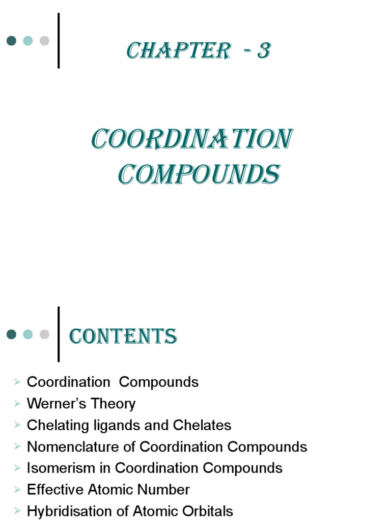 Coordination Compounds PDF | PDF | Coordination Complex | Ligand