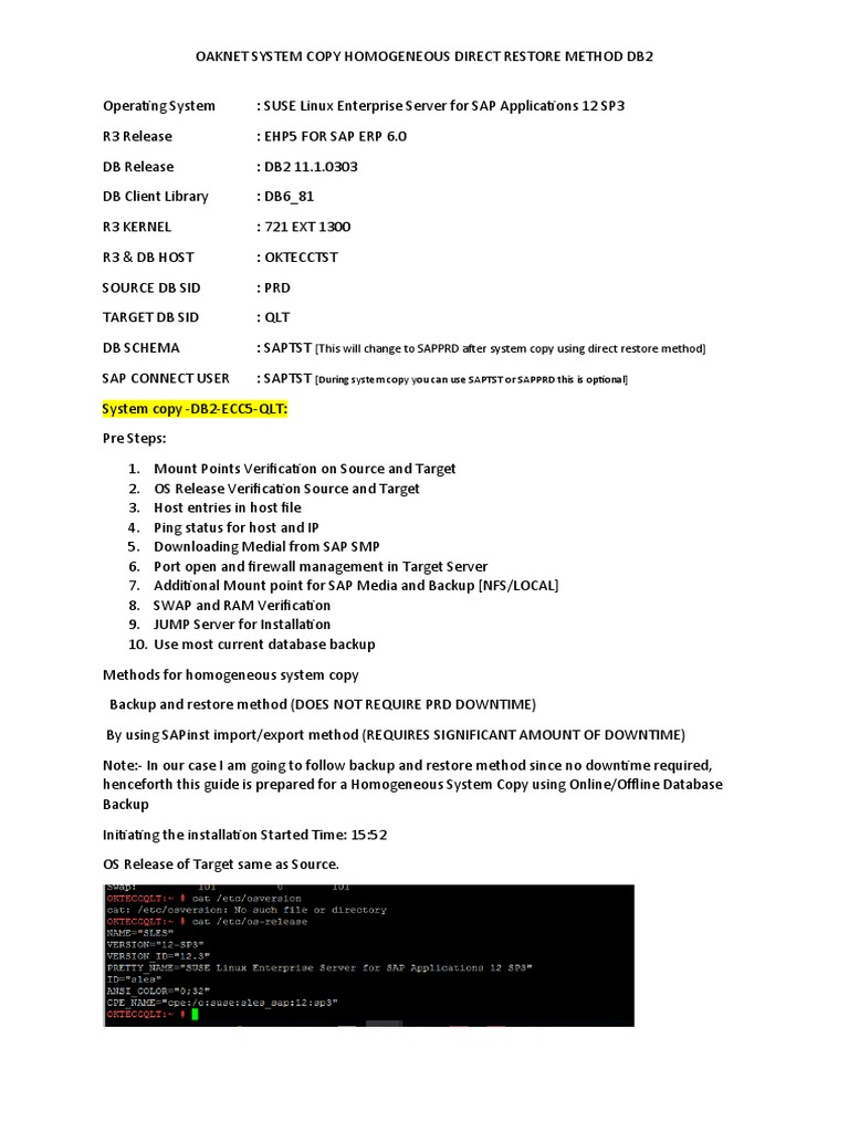 Oaknet Qas System Copy From Prd Pdf Backup Superuser 