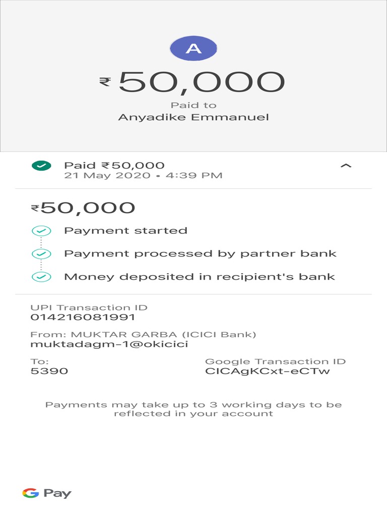 Receipt Google Pay | PDF | Business