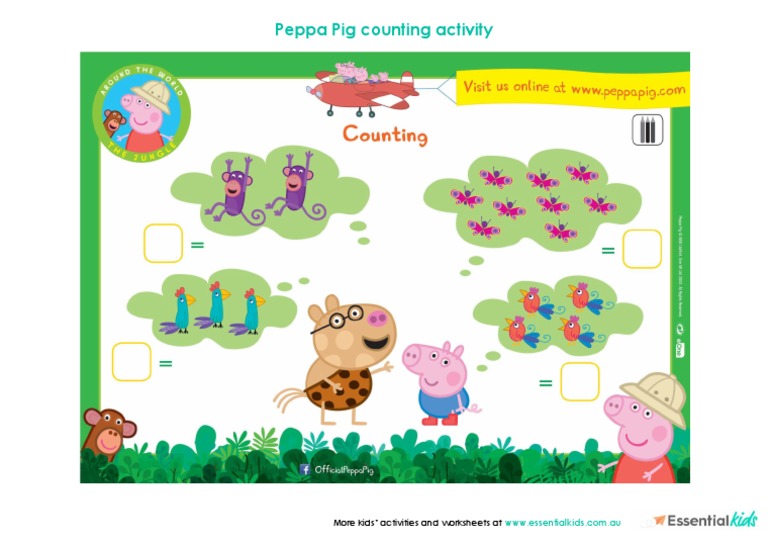 Peppa Pig Counting Activity: More Kids' Activities and Worksheets at | PDF