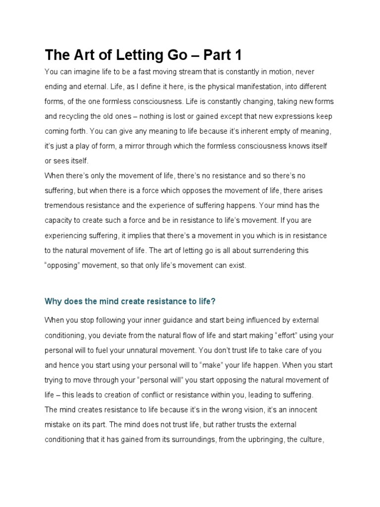 The Art of Letting Go | PDF | Mind | Reality