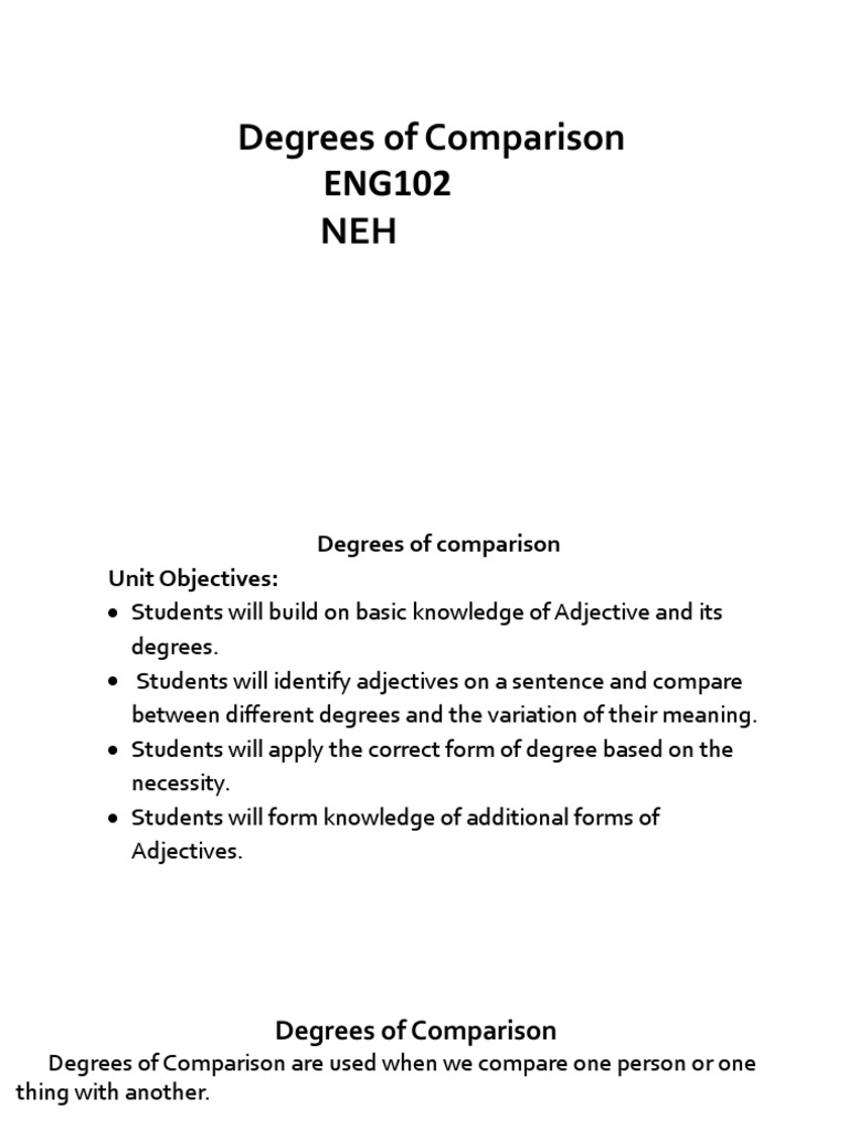 Understanding Degrees of Comparison | PDF | Grammar | Language Mechanics