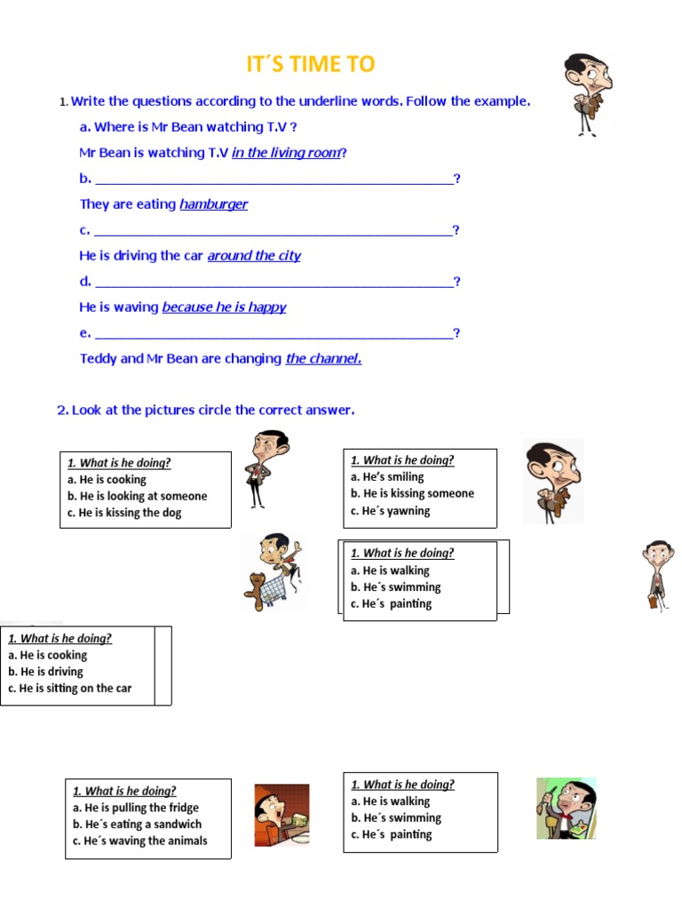 Practicing Comprehension and Grammar Skills Through Mr. Bean Scenarios ...