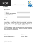 Commissioning Certificate Template | PDF