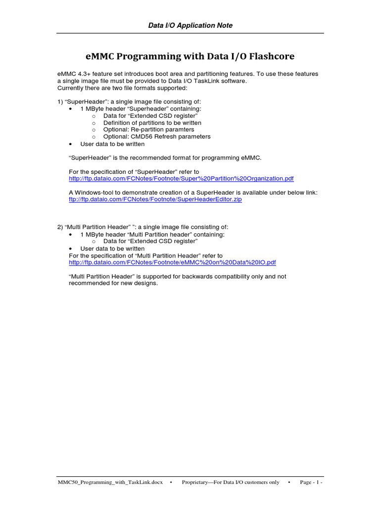 eMMC Programming with Data I/O | PDF | Booting | File Format