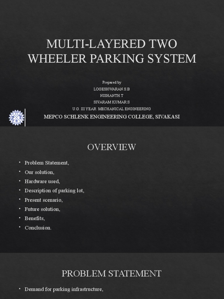 Multi-Layered Two Wheeler Parking System | PDF | Parking | Parking Lot