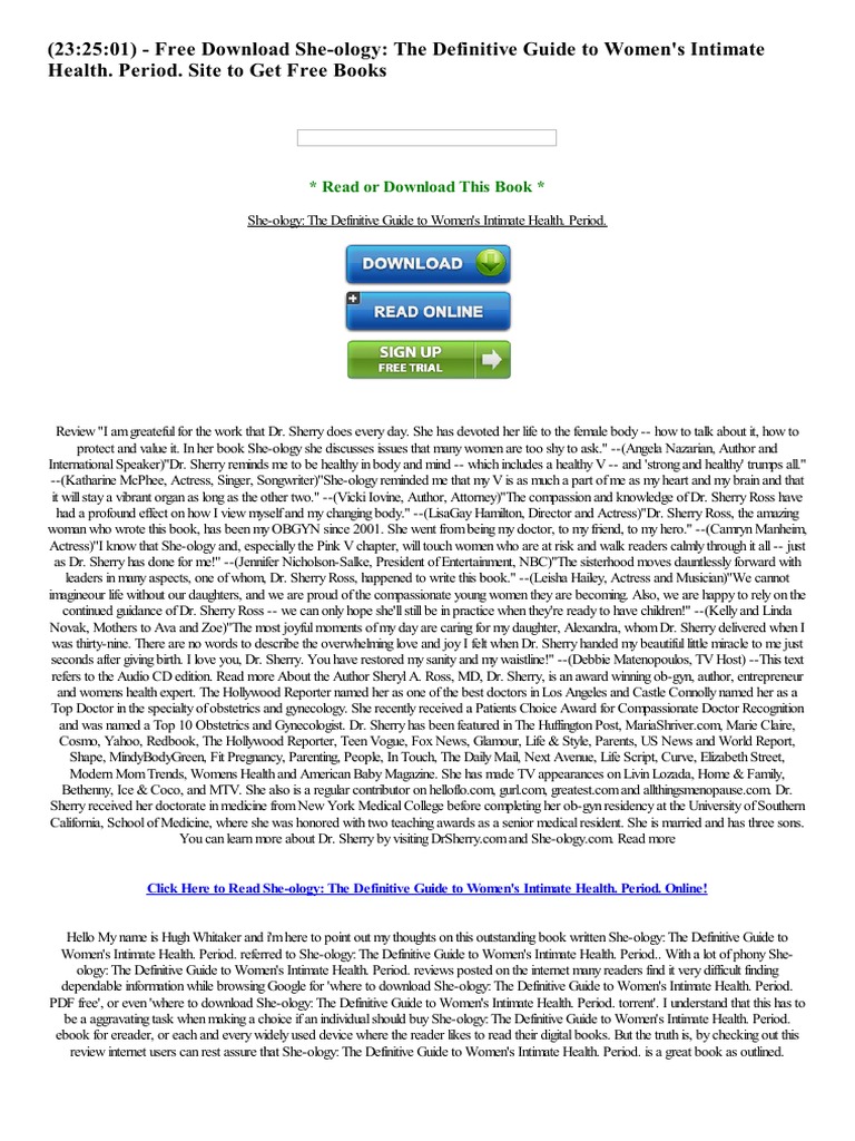 (23:25:01) - Free Download She-Ology: The Definitive Guide To Women's ...