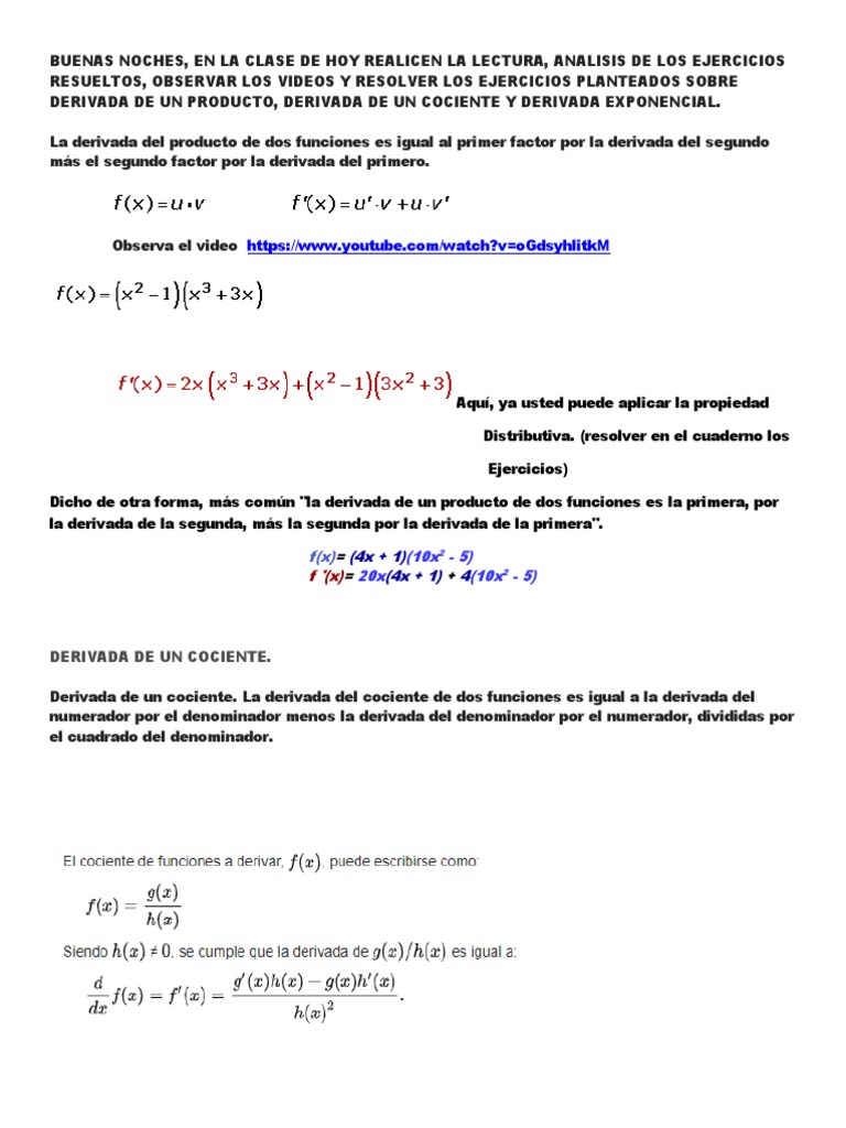 Propiedades de Derivadas | PDF