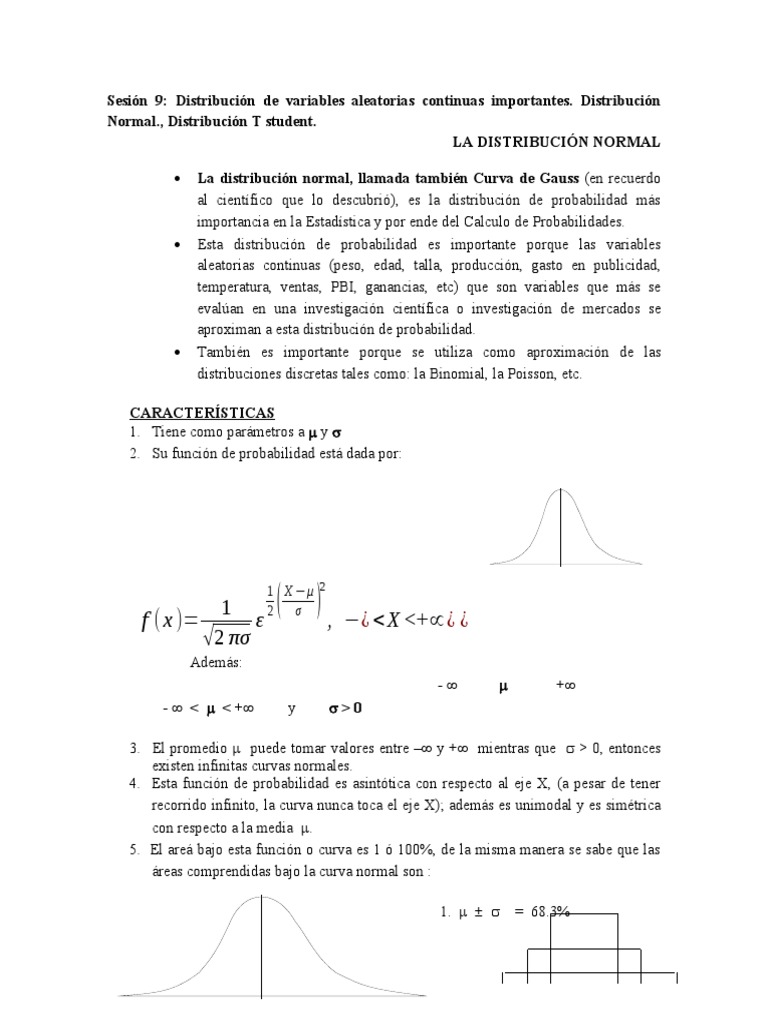 La Distribucion Normal | PDF | Distribución normal | Distribución de ...