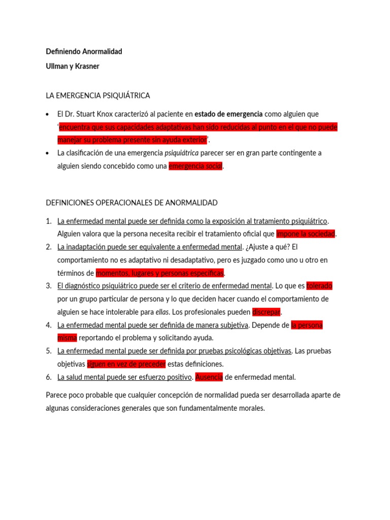 Definiendo Anormalidad | PDF | Trastorno mental | Comportamiento