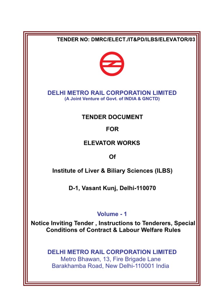 Delhi Metrorail Tender Documents Volume-1 | PDF | Specification ...