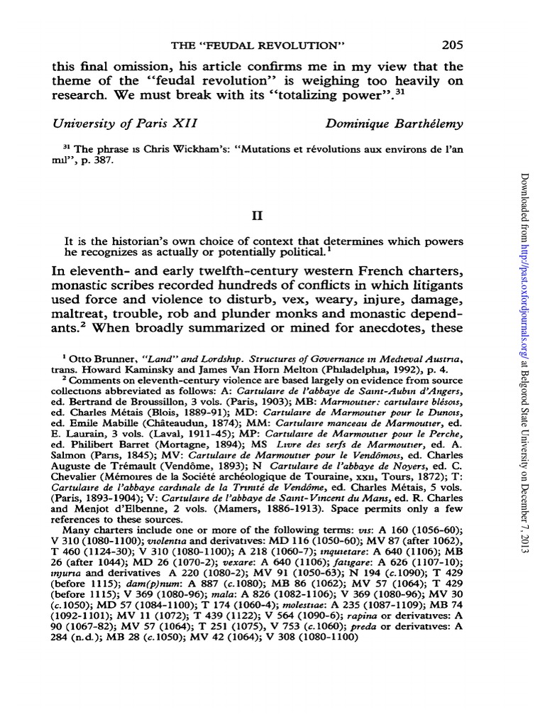 03 - Stephen D. White - The Feudal Revolution. Debate II (Past and ...