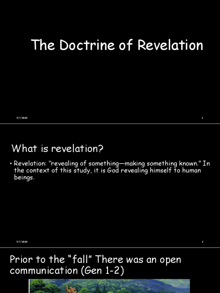 Lecture 2 The Doctrine of Revelation PDF | PDF | Revelation | Covenant ...