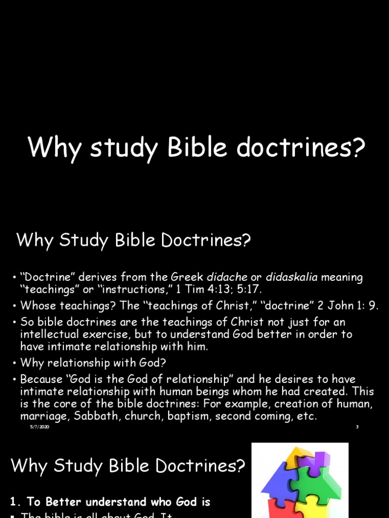 Lecture 3 Why Study Bible Doctrines PDF | PDF | God | Bible