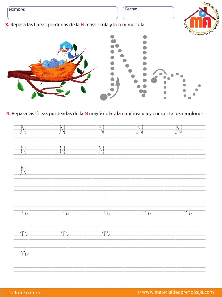12 La Letra N Material de Aprendizaje | PDF