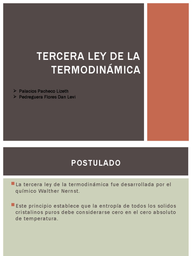 Tercera Ley De La Termodinámica Pdf 7347