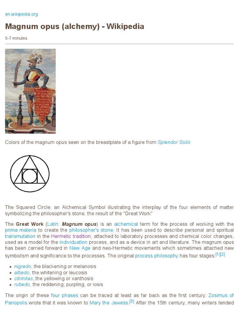 Magnum Opus (Alchemy) | PDF | Alchemy | Esotericism