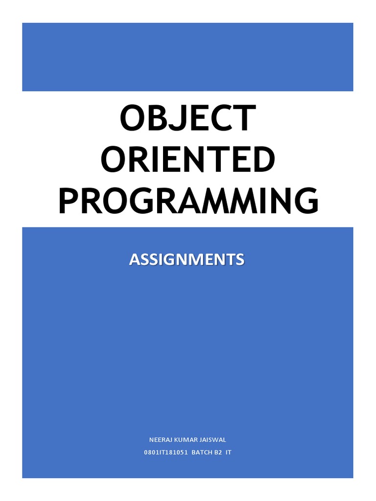Object Oriented Programming: Assignments | PDF | Matrix (Mathematics ...